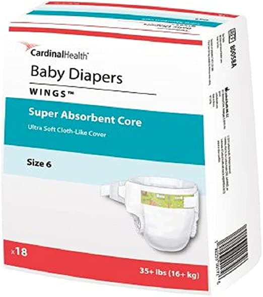 Curity Unisex Baby Diapers, Wings, Size 6, 2X-Large Over 35 lbs package ...