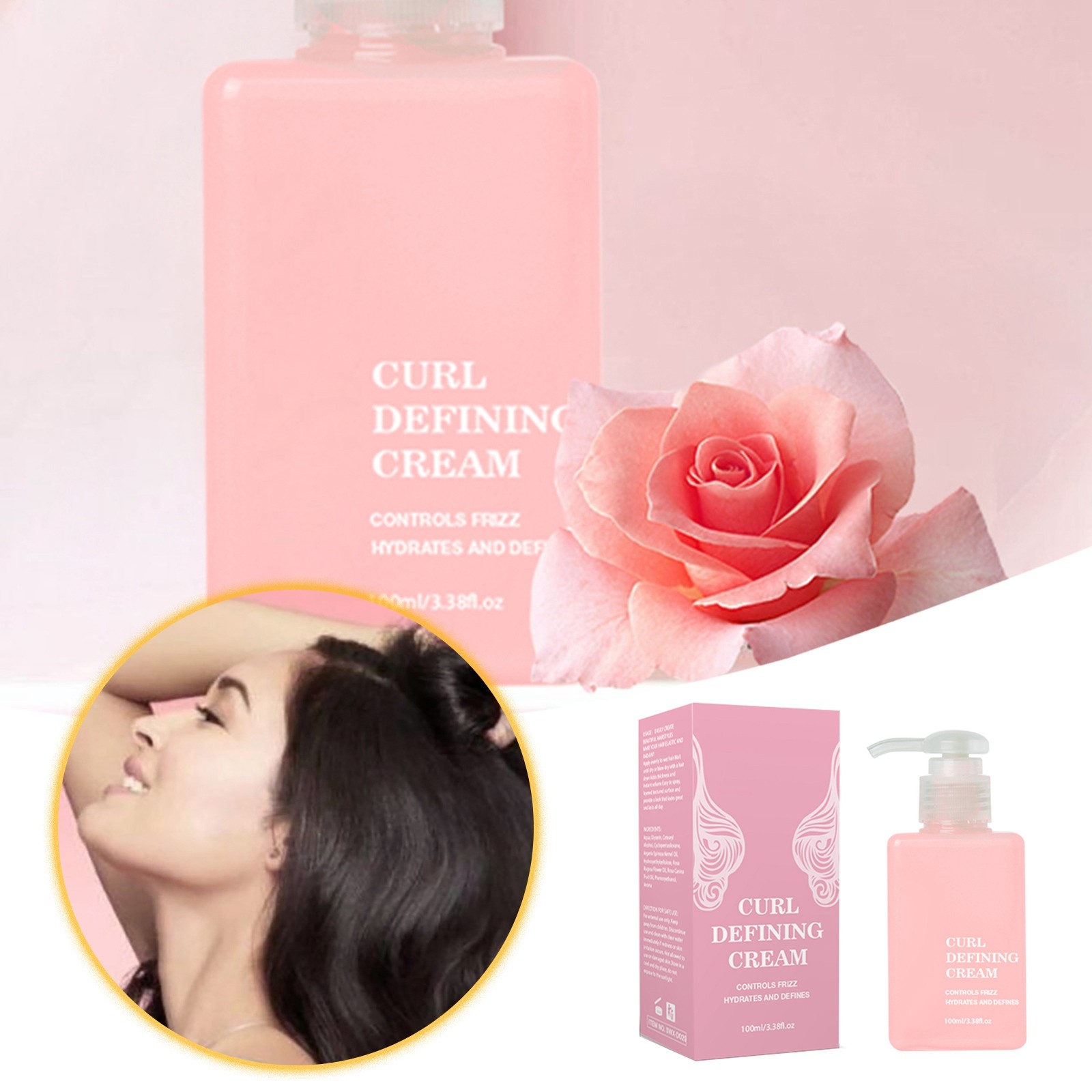 Curl Defining Cream,Curl Defining Cream,Curl Cream for Curly Hair Anti ...