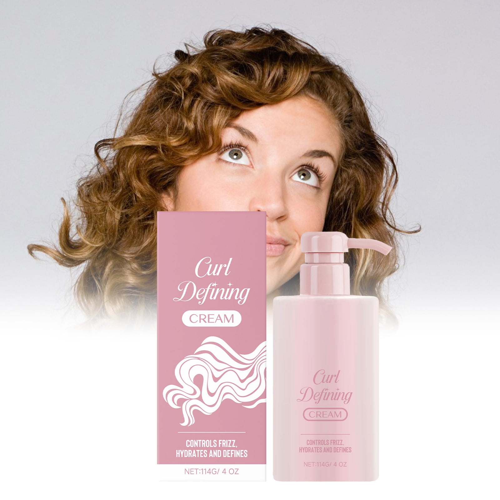 Curl Defining Cream Moisturizing Styling Cream Enhances Natural Curls Tames Frizz Adds Shine ...