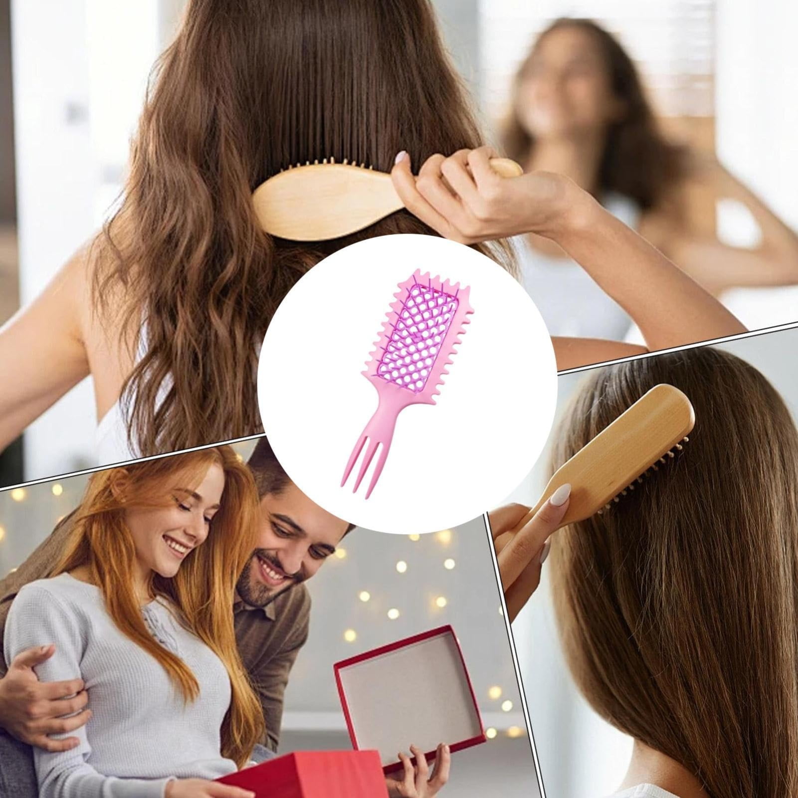 Curl Hair Brush Detangler for Curly Wet Dry Hair | Flexible Mesh ...