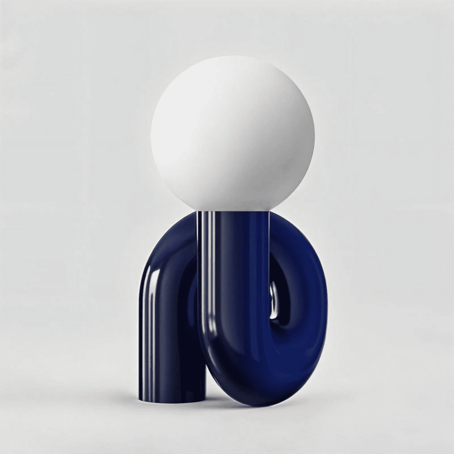Curl Lamp 16-inch 1-Light Contemporary Neotonic Table Lamp with Navy by ...