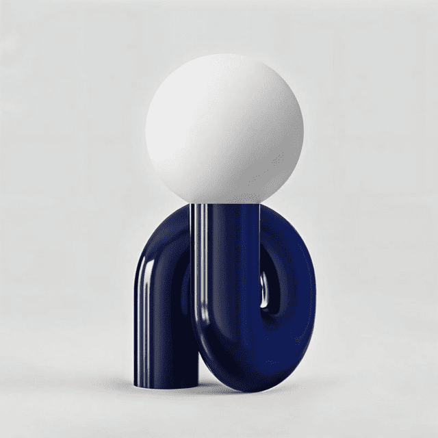 Curl Lamp 16-inch 1-Light Contemporary Neotonic Table Lamp with Navy by ...