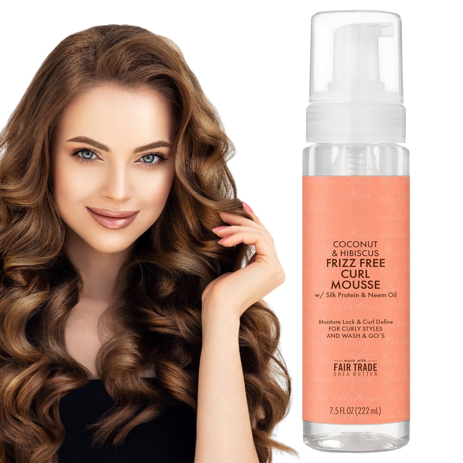 Curl Mousse Coconut and Hibiscus for Frizz Control Styling Mousse with ...