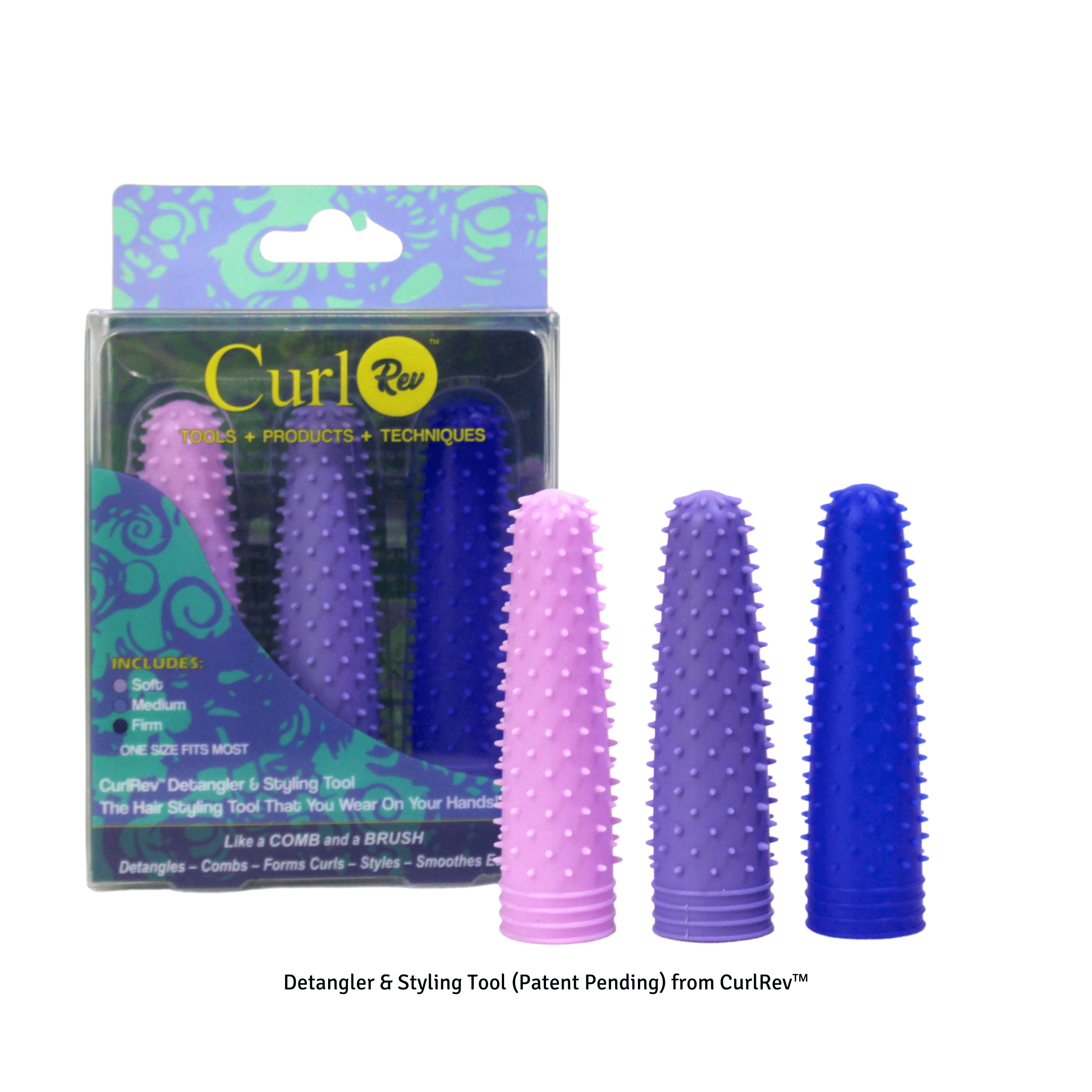 CurlRev Detangling & Styling Tool - Soft, Medium, Firm (Patent Pending ...