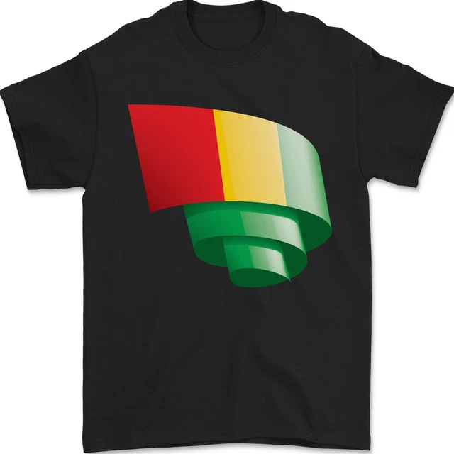 Curled Guinea Flag Guinean Day Football Mens Womens S-5XL T-Shirt ...