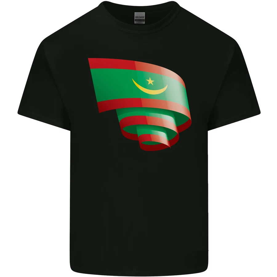Curled Mauritania Flag Mauritanian Day Football Soccer Sport Fan Shirt ...