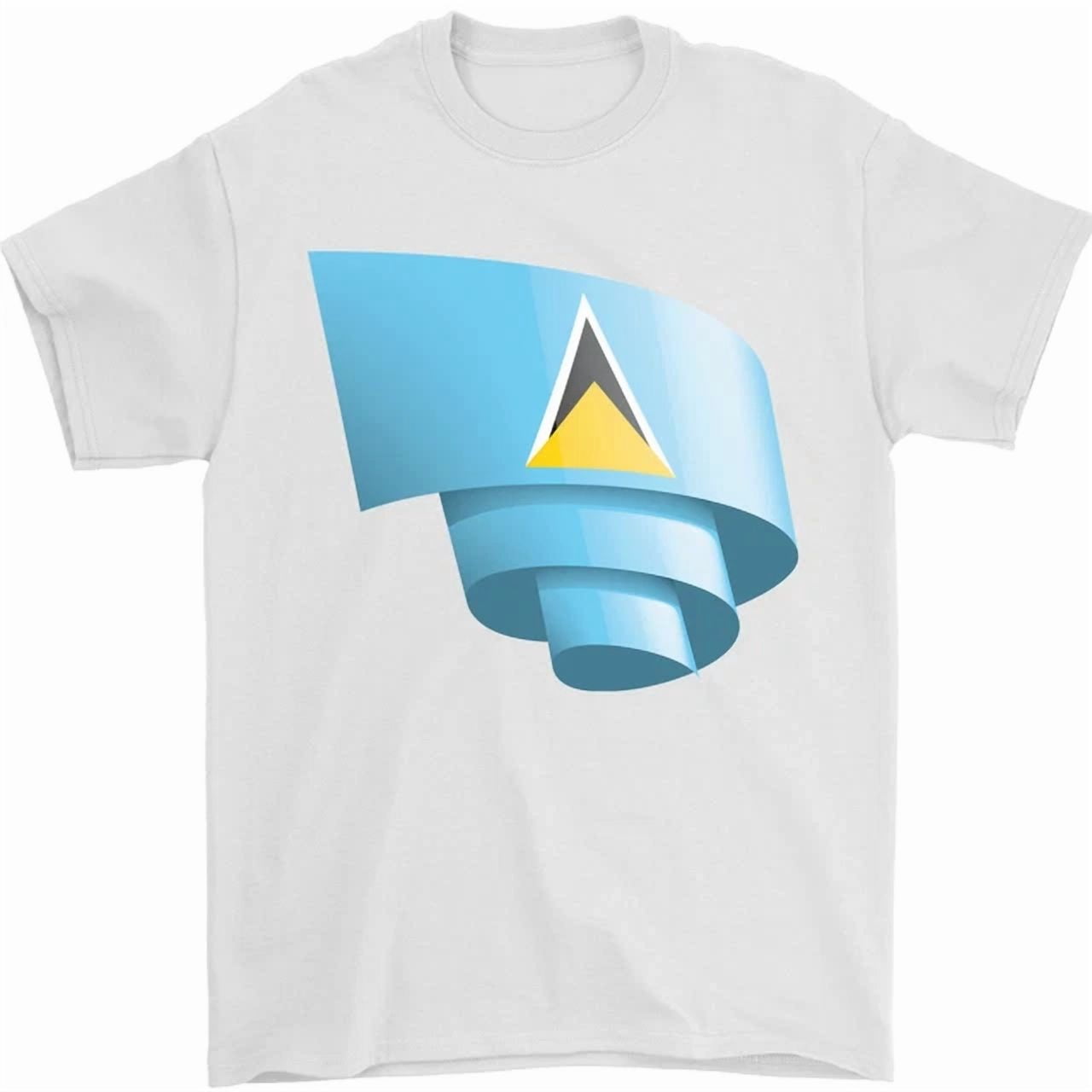 Curled Saint Lucia Flag Lucian Day Football T-Shirt - Walmart.com