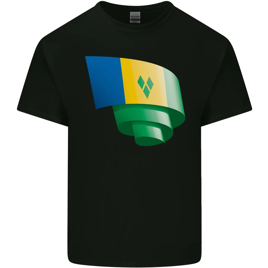 Curled Saint Vincent Grenadines Flag Football Soccer Sport Shirt,for ...