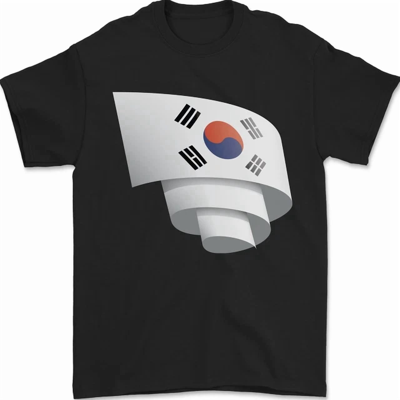 Curled South Korea Flag Korean Day Football Mens Womens S-5XL T-Shirt ...