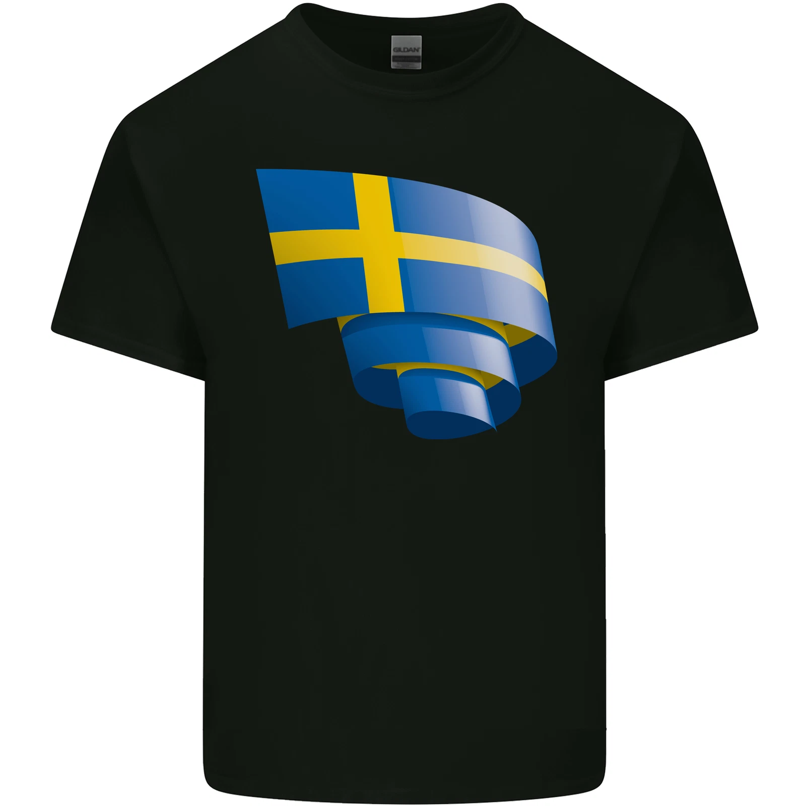 Curled Swedish Flag for a Sweden Day Football and Patriotic and Pride ...
