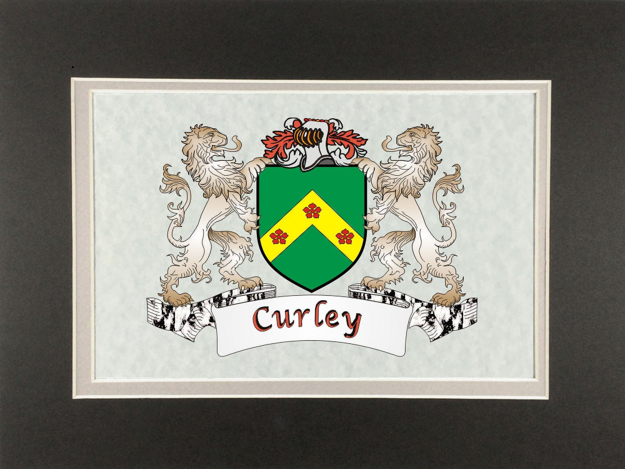 Curley Irish Coat of Arms Print - Frameable 9" x 12" - Walmart.com