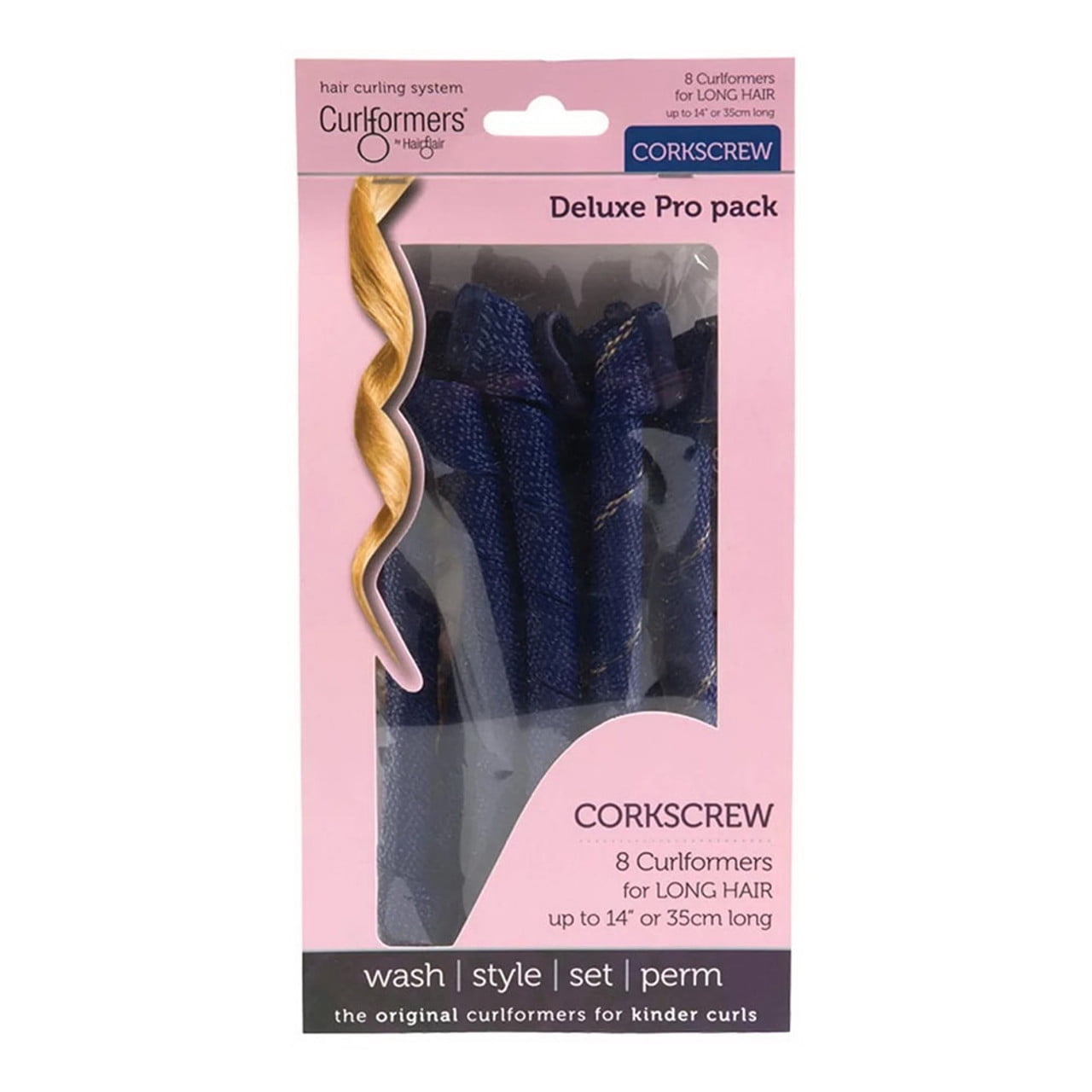 Curlformers Corkscrew Hair Curling System Deluxe Pack for Long Hair, 1 ...