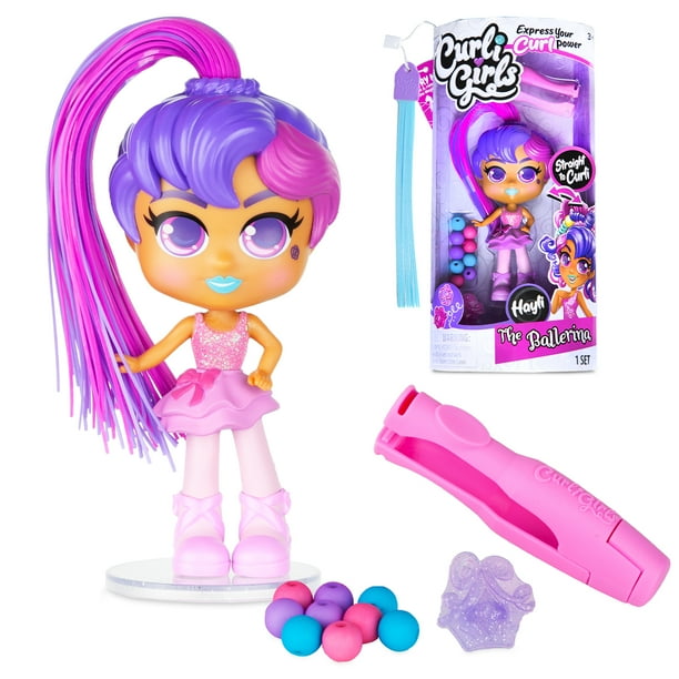 Curligirls Hayli, the Ballerina - Hairstyling Doll with Magicurl Hair -Ages 3+ - Walmart.com