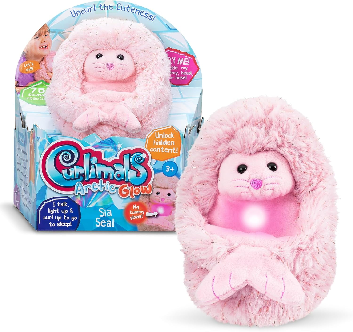 Curlimals Arctic Glow - Sia The Seal - Interactive Plush - Walmart.com