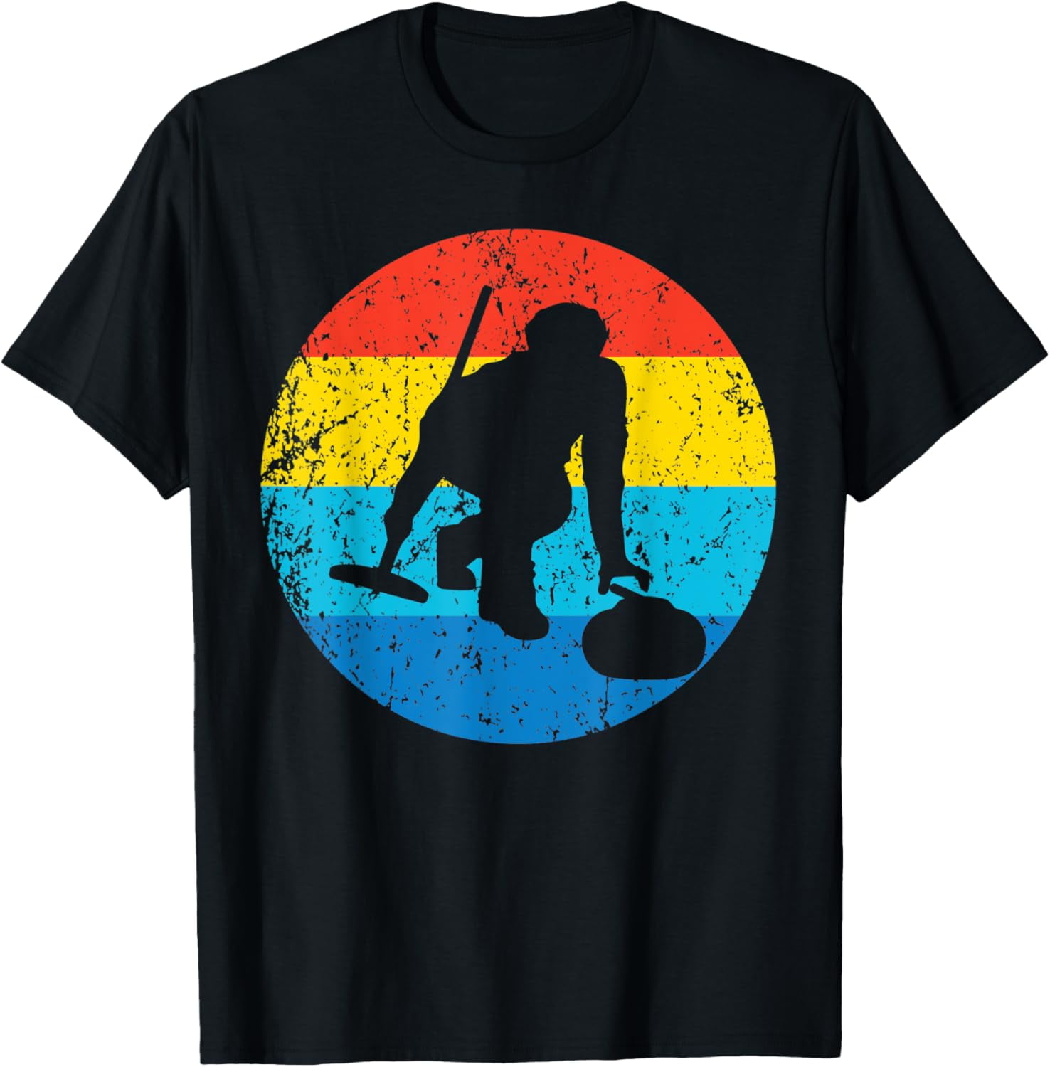 Curling Curler Retro 1970's Style Circle T-Shirt men and women can wear ...