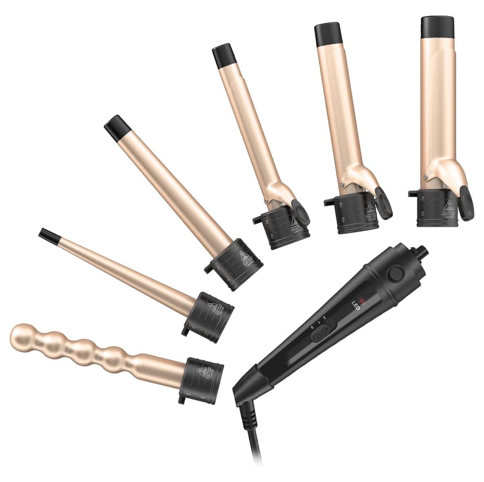Curling Iron, 6-in-1 Curling Wands, Hair Curling Wands for Long Short ...