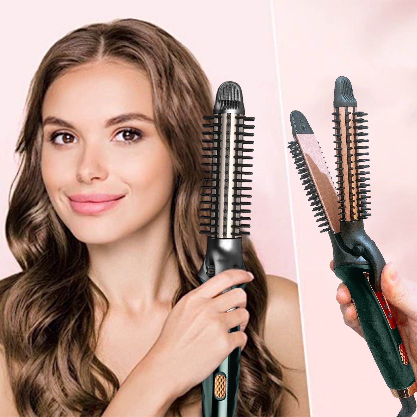 Curling Iron Brush | Ceramic Thermal Curling and Straightening Comb ...