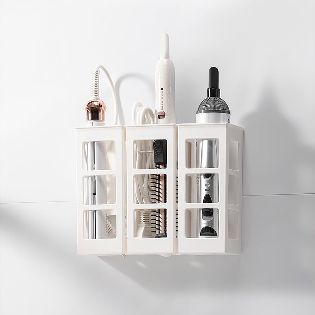 Curling Iron organizer bathroom wall-mounted hair straightener holder ...
