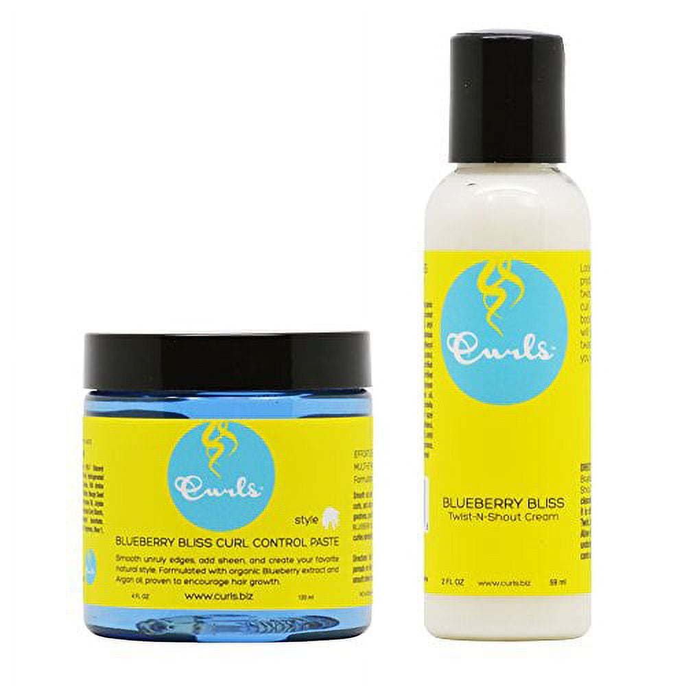Curls Blueberry Bliss Curls Control Paste 4oz & Twist-N-Shout Cream 2oz ...