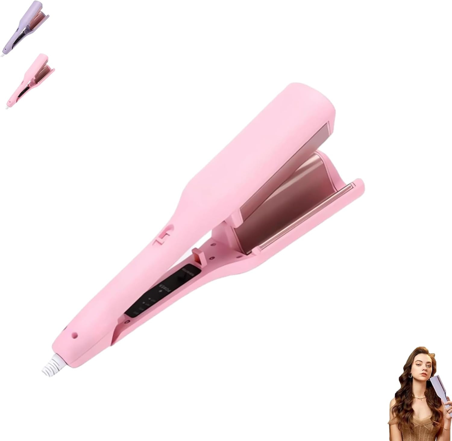 Curluxe French Curls Iron, Egg Roll French V Curling Wand 4 Temp ...