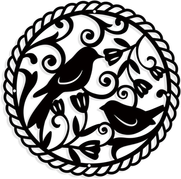Curly Birds Metal Wall Art Decor Matte Style Wall Hanging Decor ...