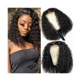 Curly Bob Lace Wig for Women Deep Wave Human Hair Wigs Short T Part ...