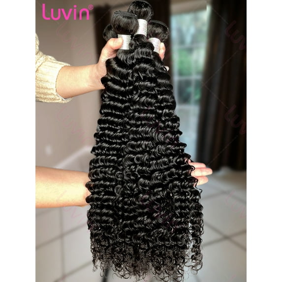 Curly Bundles Human Hair 30 34 Inch Deep Wave Raw Hair Bundles 100% ...