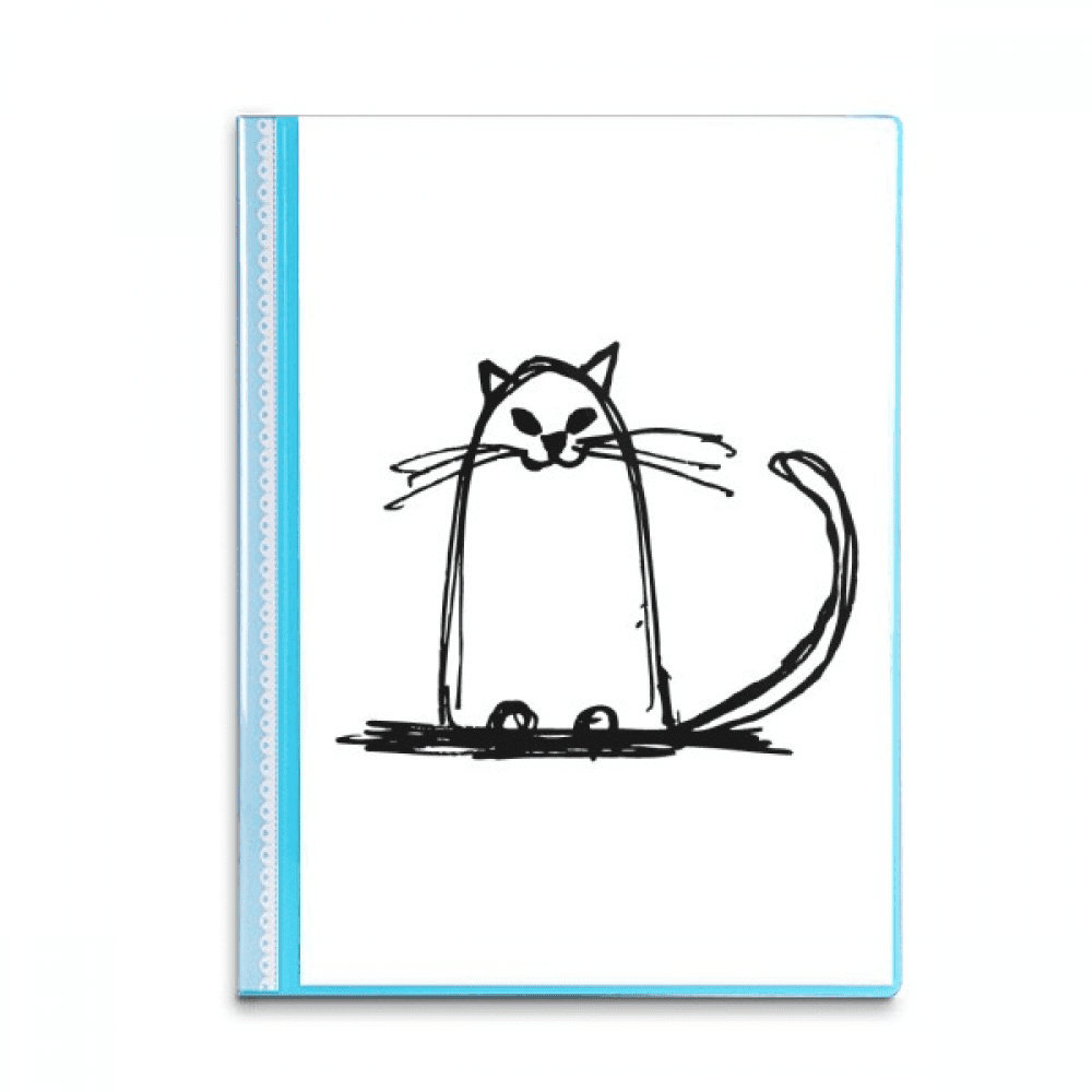 Curly Cat Sle Sit Line Art Deco Fashion Book Sheet Protectors Portfolio ...
