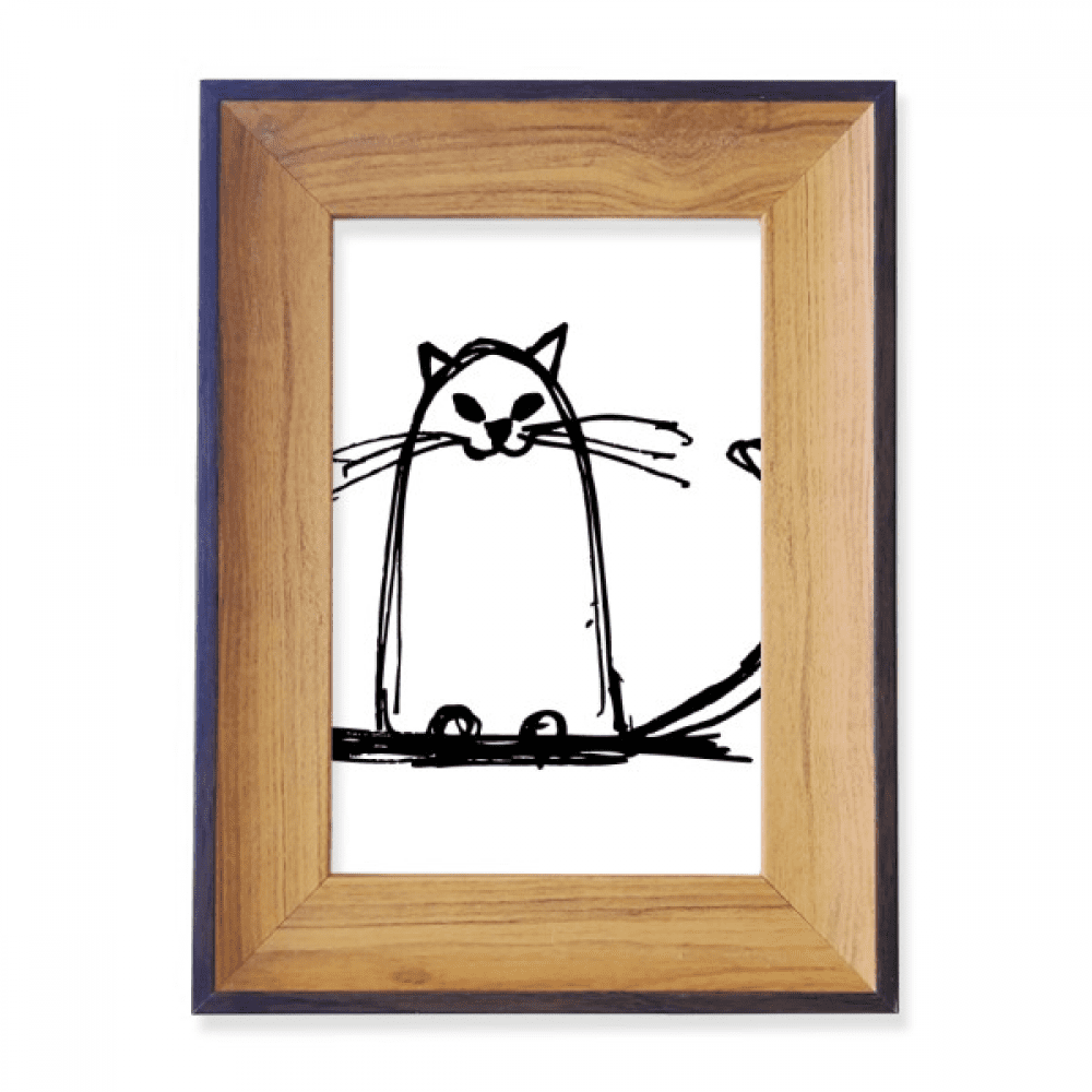 Curly Cat Sle Sit Line Photo Frame Exhibition Display Art Desktop ...