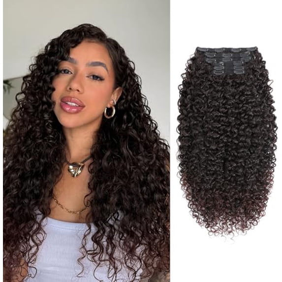 Curly Clip in Hair Extensions, 6 count Curly Clip Ins for Women 20 Inch ...