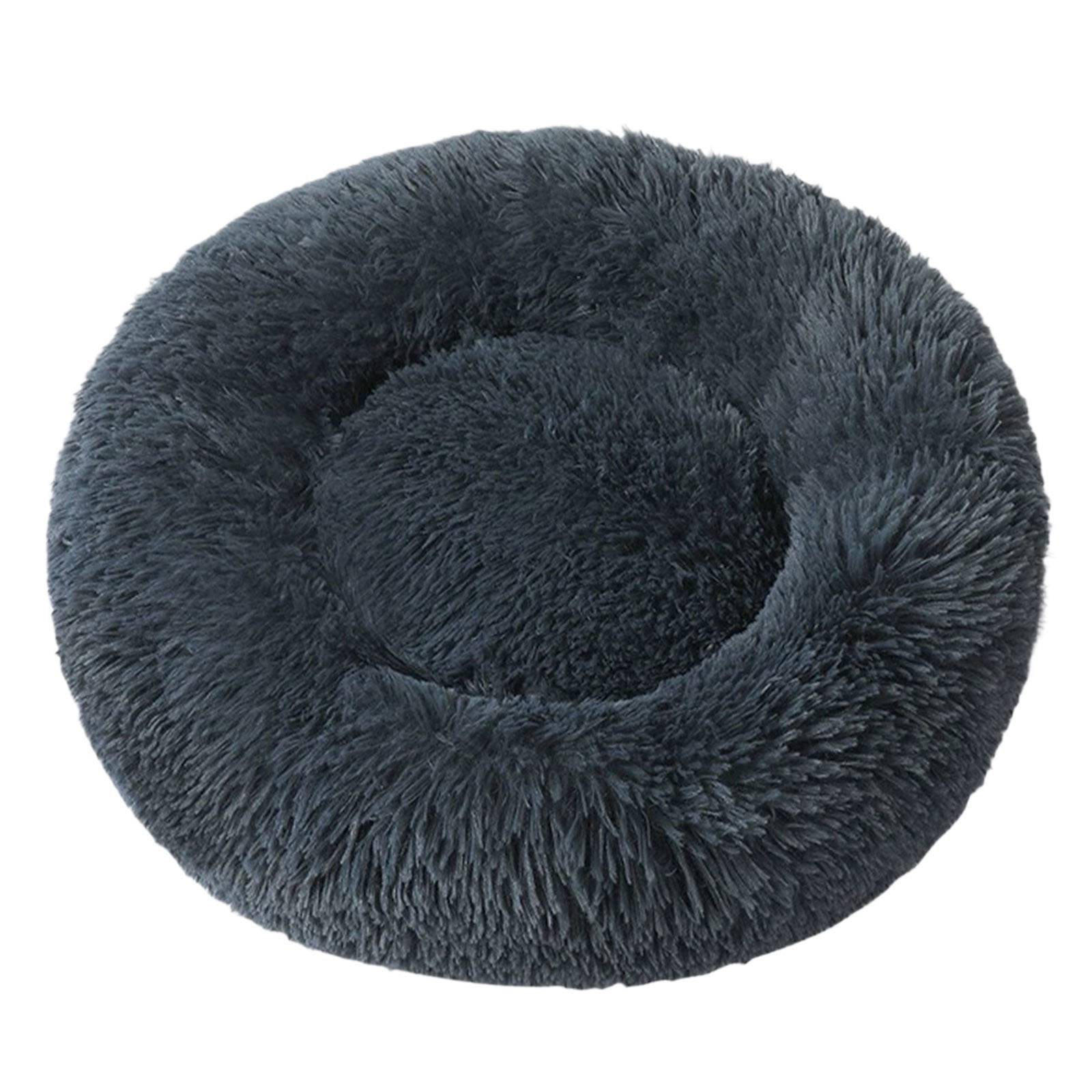 Curly Donut Pet Bed Calming Cuddler Washable Comfort Mat with Non- Base ...