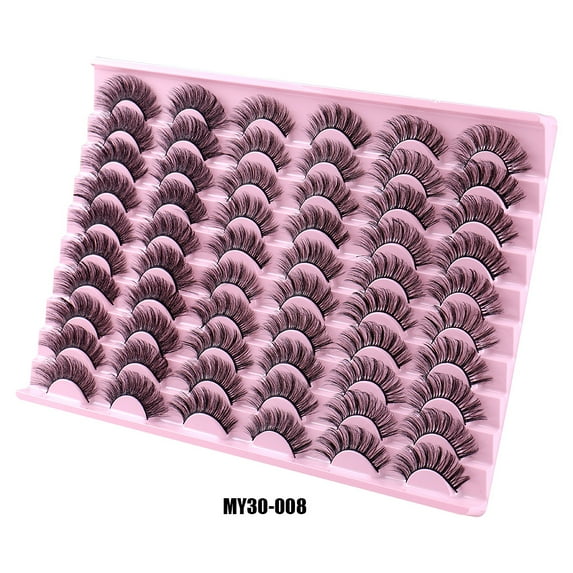 Curly False Eyelashes 30 Pairs Pack - Thick Natural Grafting Effect ...