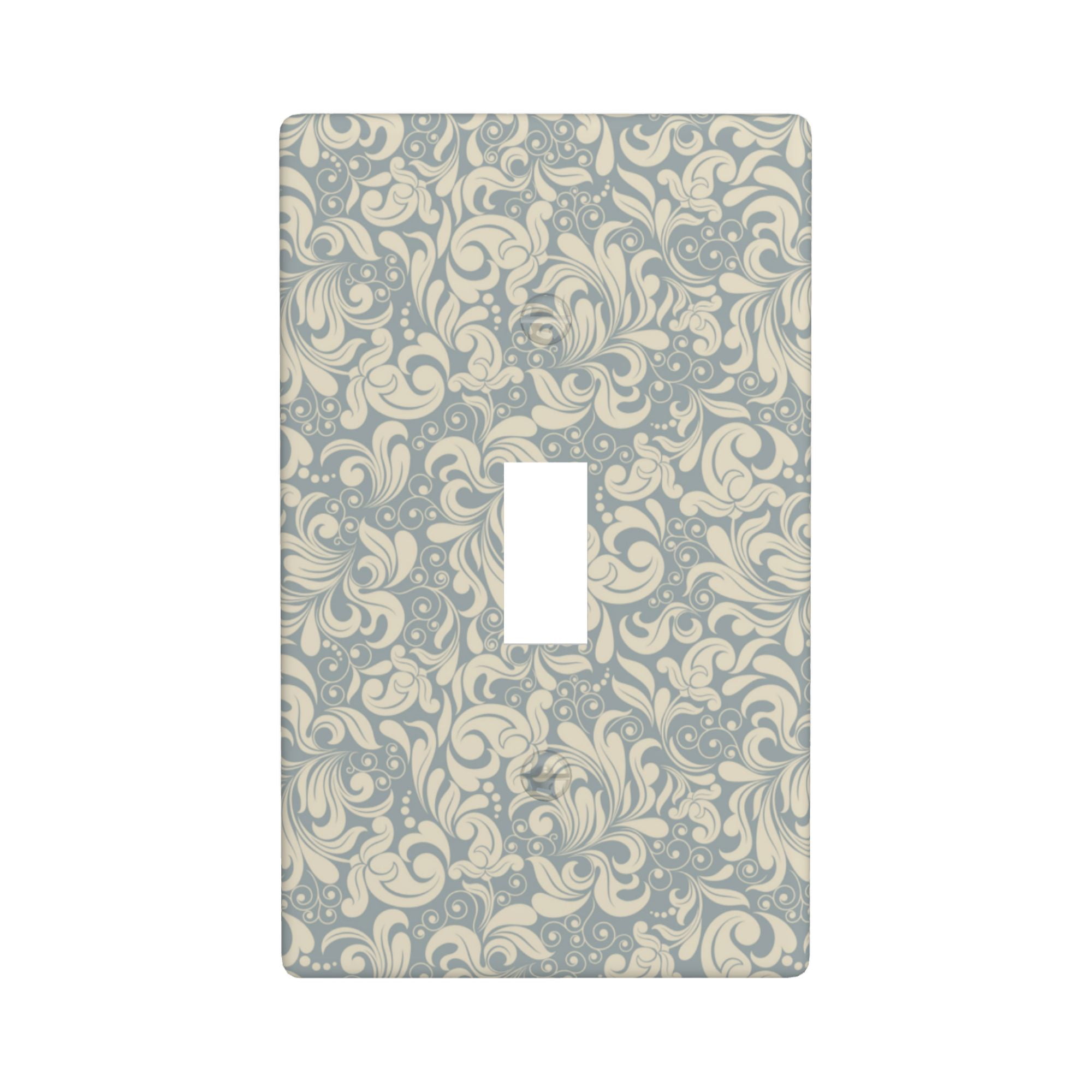 Curly Floral Leaf Pattern Background Single Toggle Light Switch Plate ...