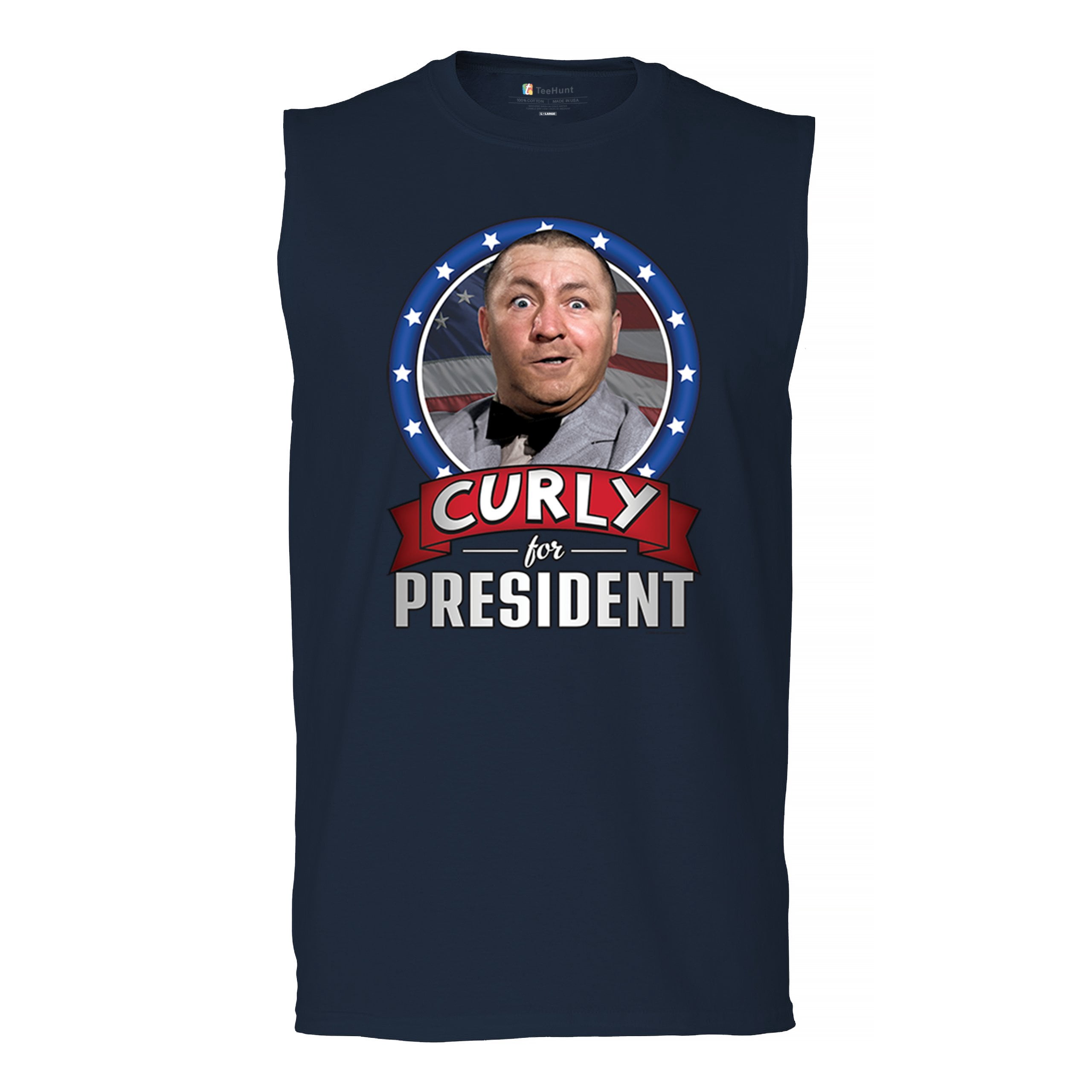 Curly For President Muscle Shirt The Three Stooges Funny American ...