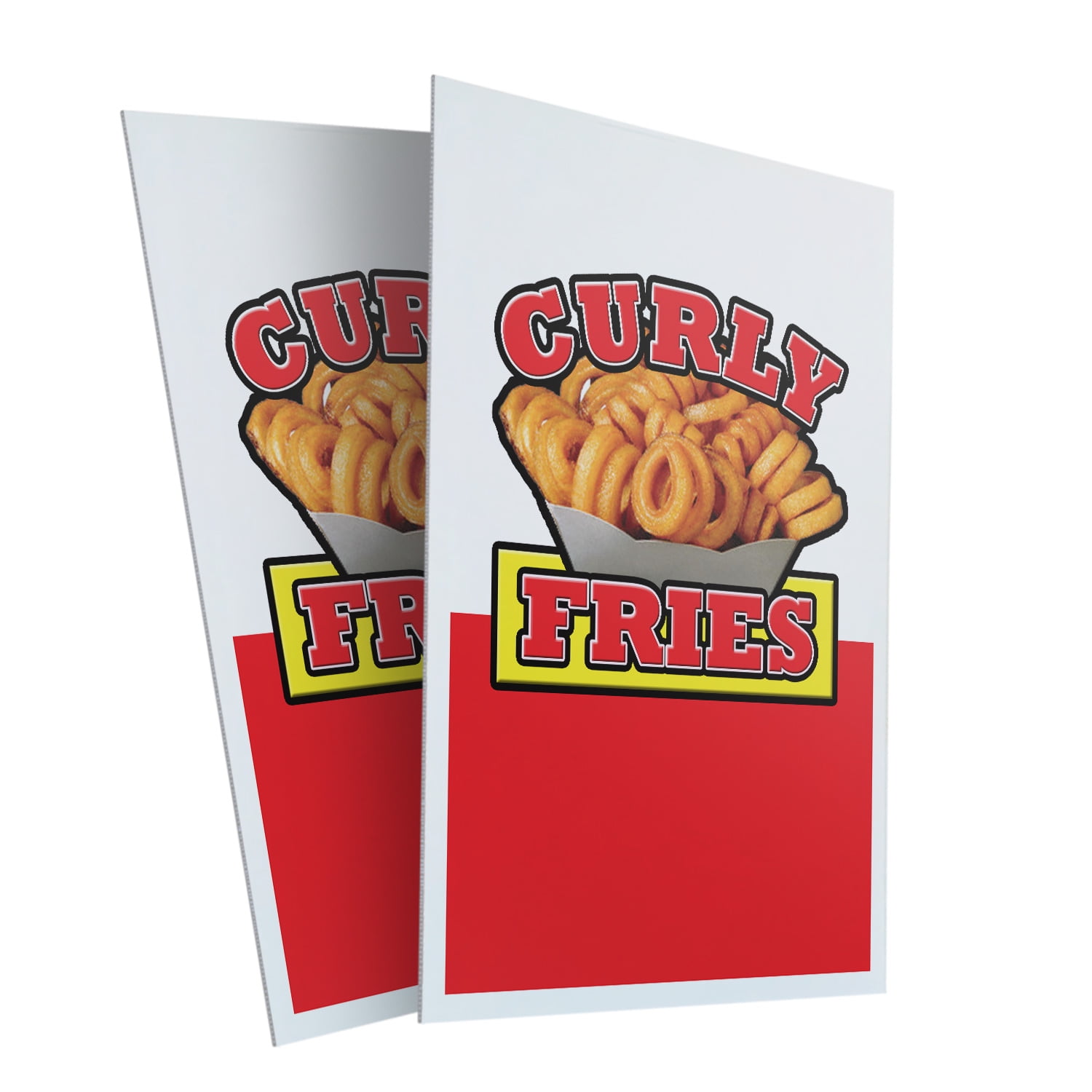 Curly Fries (2-PACK) 24" x 36" Plastic Signs | Sign Insert 4mm ...
