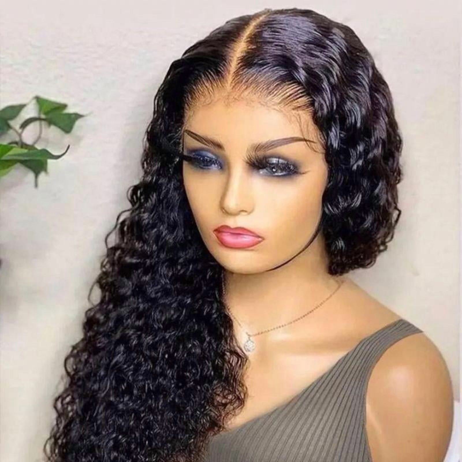 Curly Glueless Wigs Human Hair Ready to Wear Deep Wave Lace Front Wigs ...