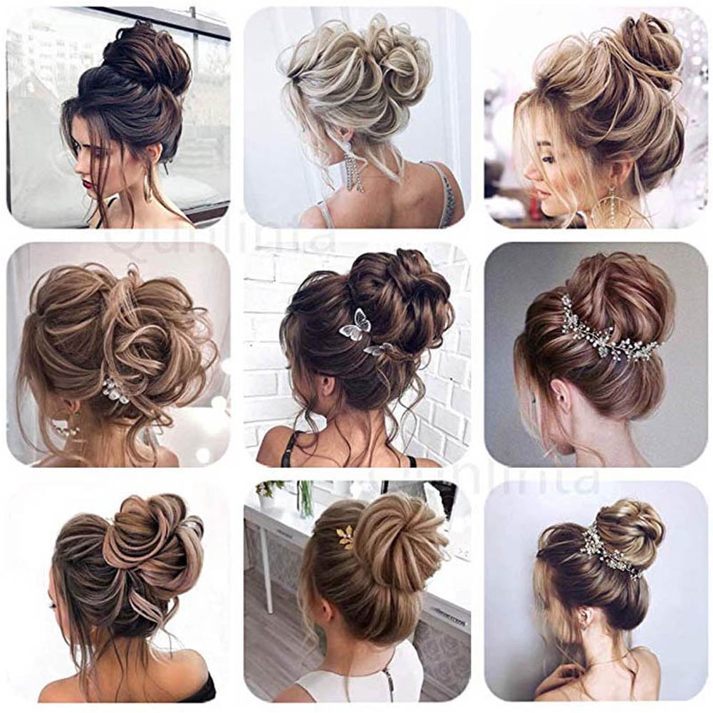 Curly Hair Bun Messy Synthetic Chignon Hairpiece Hair Bun Extensions 33 ...