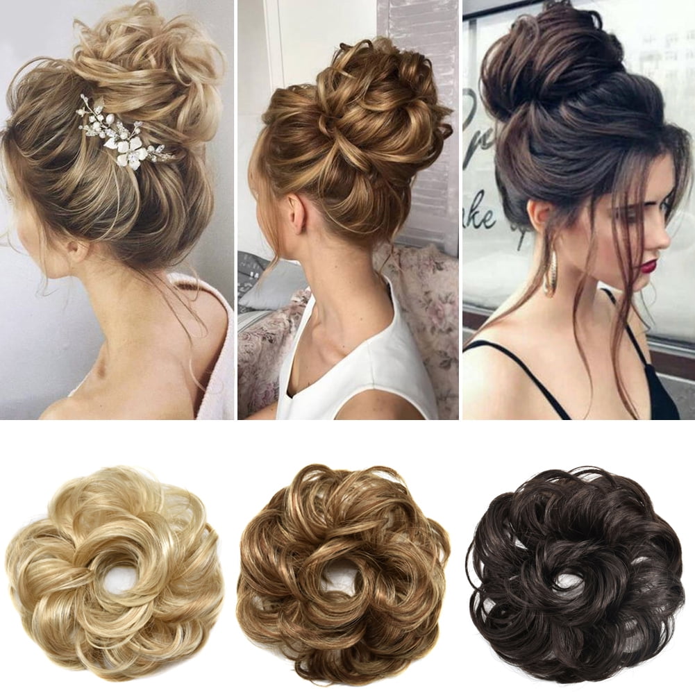 Curly Hair Bun Messy Synthetic Chignon Hairpiece Hair Bun Extensions 8 ...