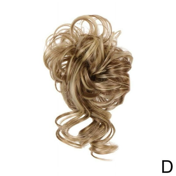Curly Hair Bun Scrunchies for Women and Girls - Donut Wig Chignon ...