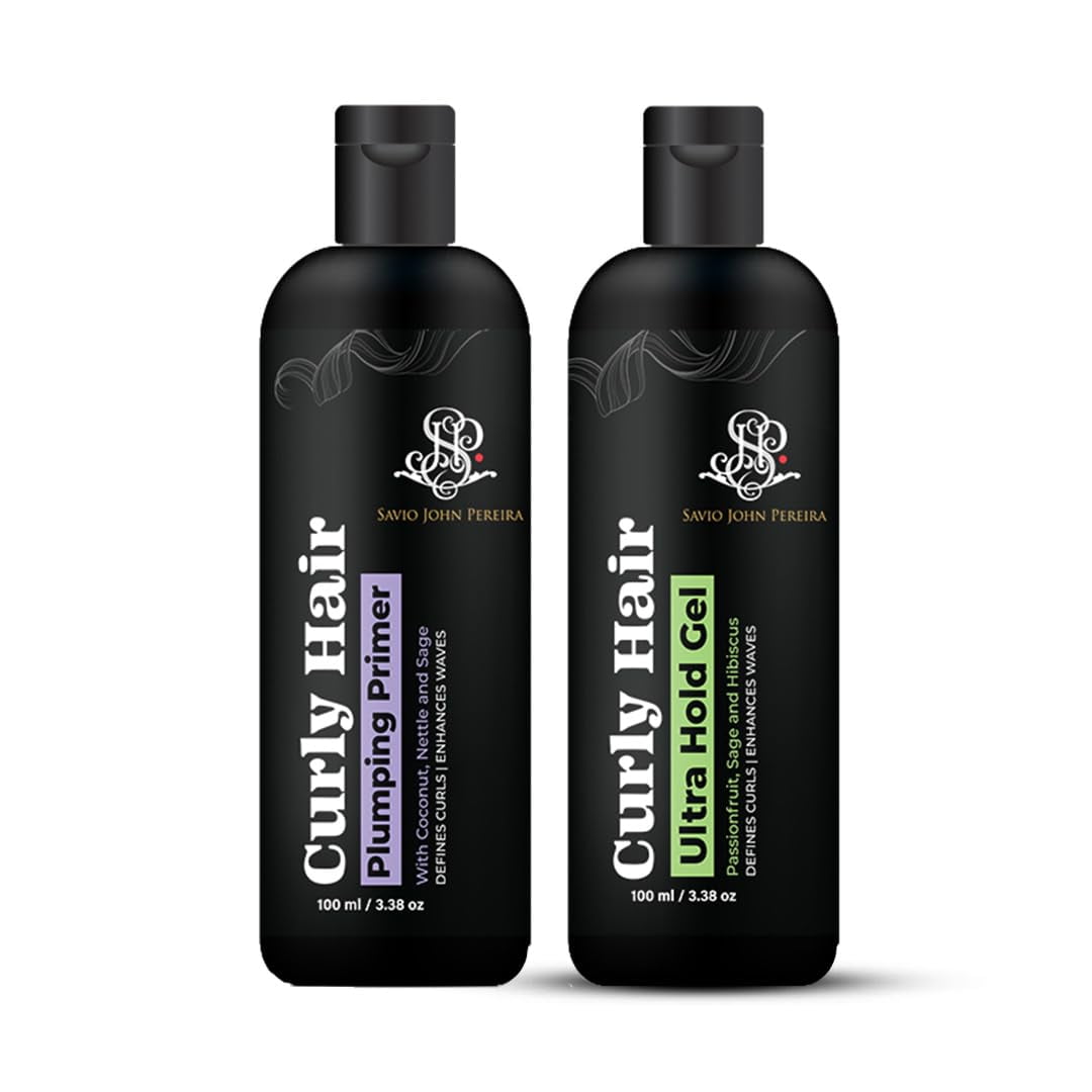 Curly Hair Enhancing Combo |Plumping Primer And Ultra Hold Hair Gel ...