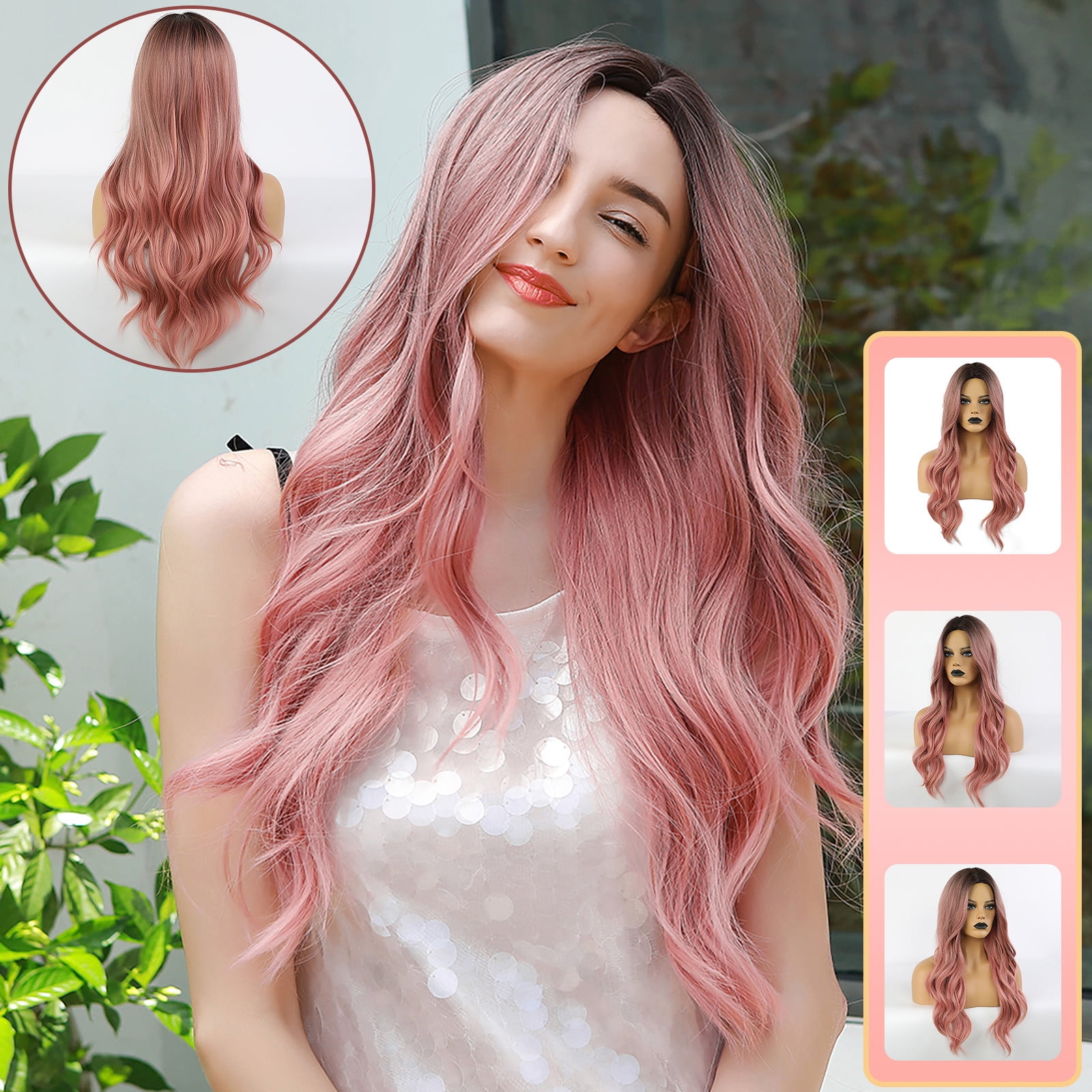 Curly Hair Extensions Wig Gradient Eolor Wig Dyed Black And Gradient ...