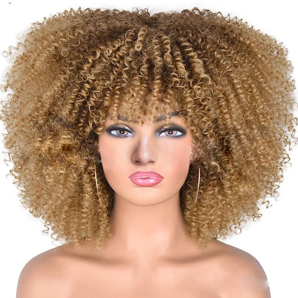 Curly Hair Fashion Wig | High Temperature Synthetic Fiber Full Head ...