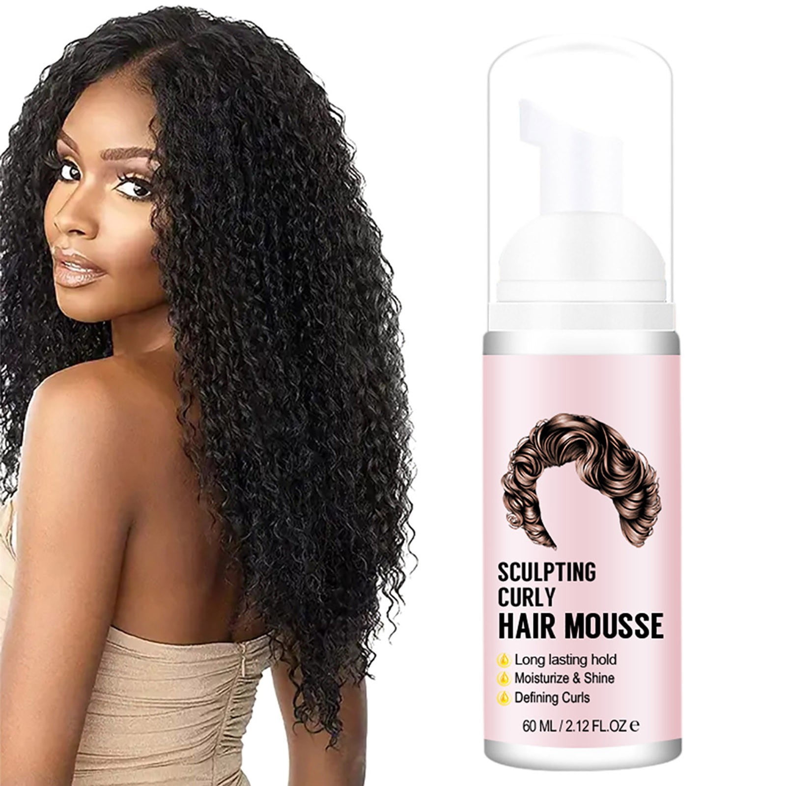 Curly Hair Styling Mousse Defines Curls Moisturizes Anti-Frizz Elastic ...