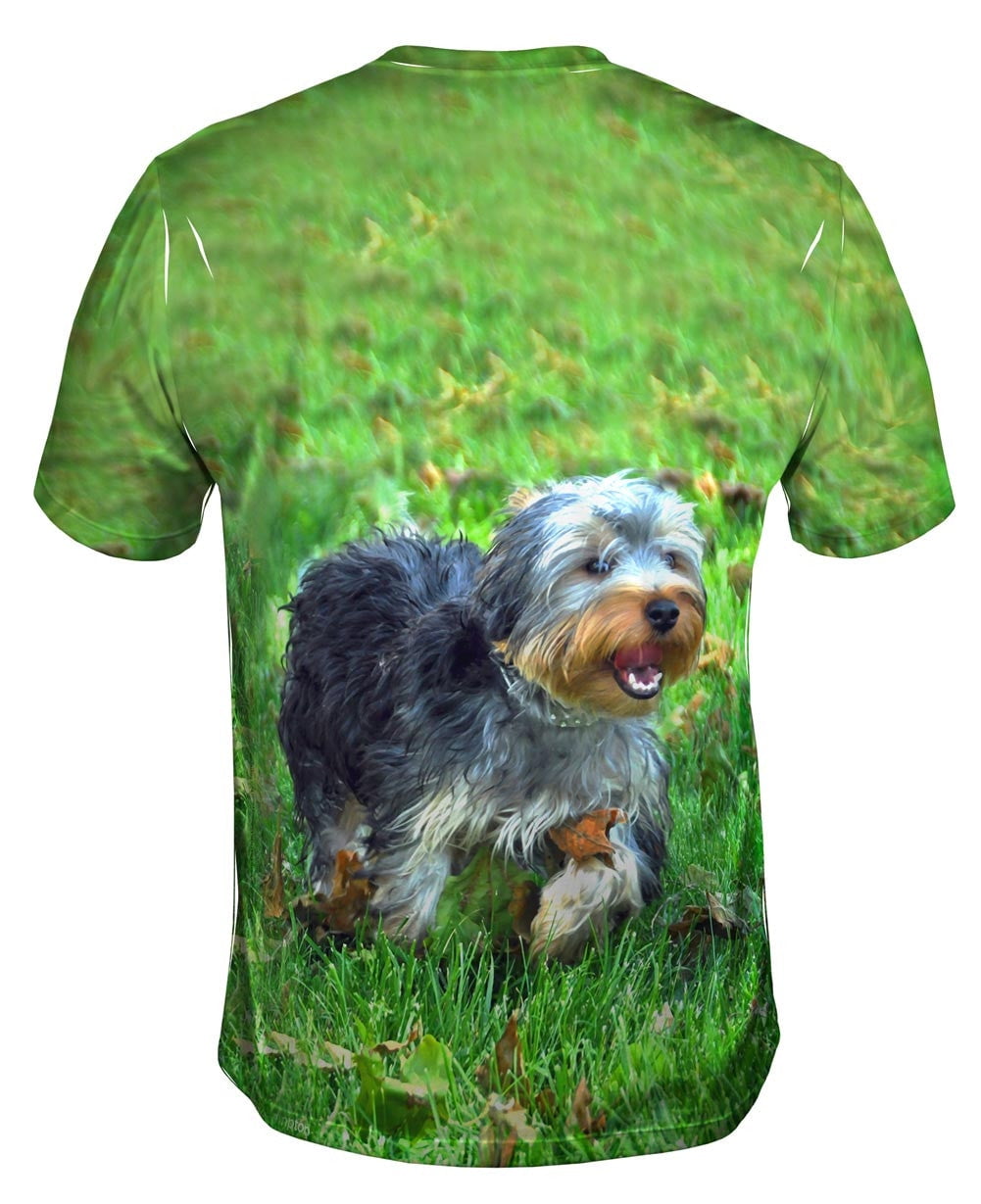 Curly Haired Yorkie Running Mens T-Shirt All Over Print - Walmart.com