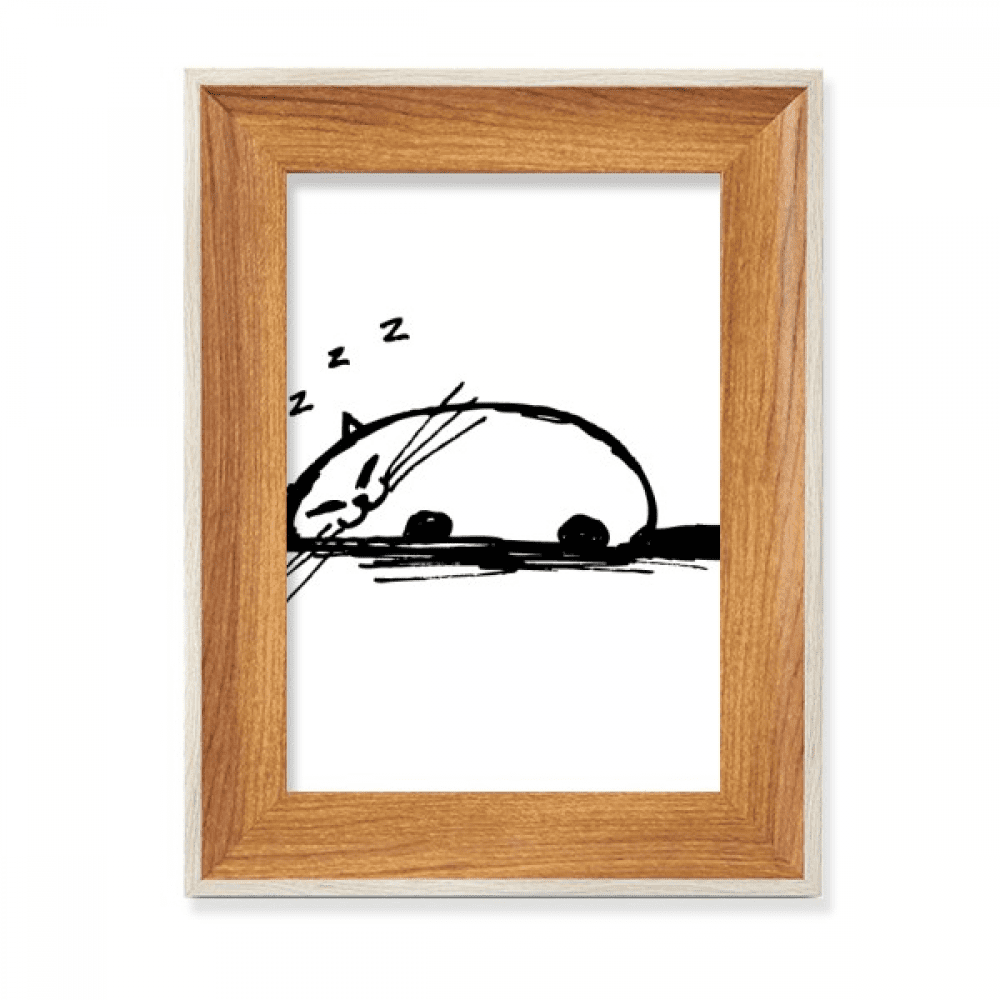 Curly Heavy Cat Sle Line Desktop Wooden Photo Frame Display Picture Art ...