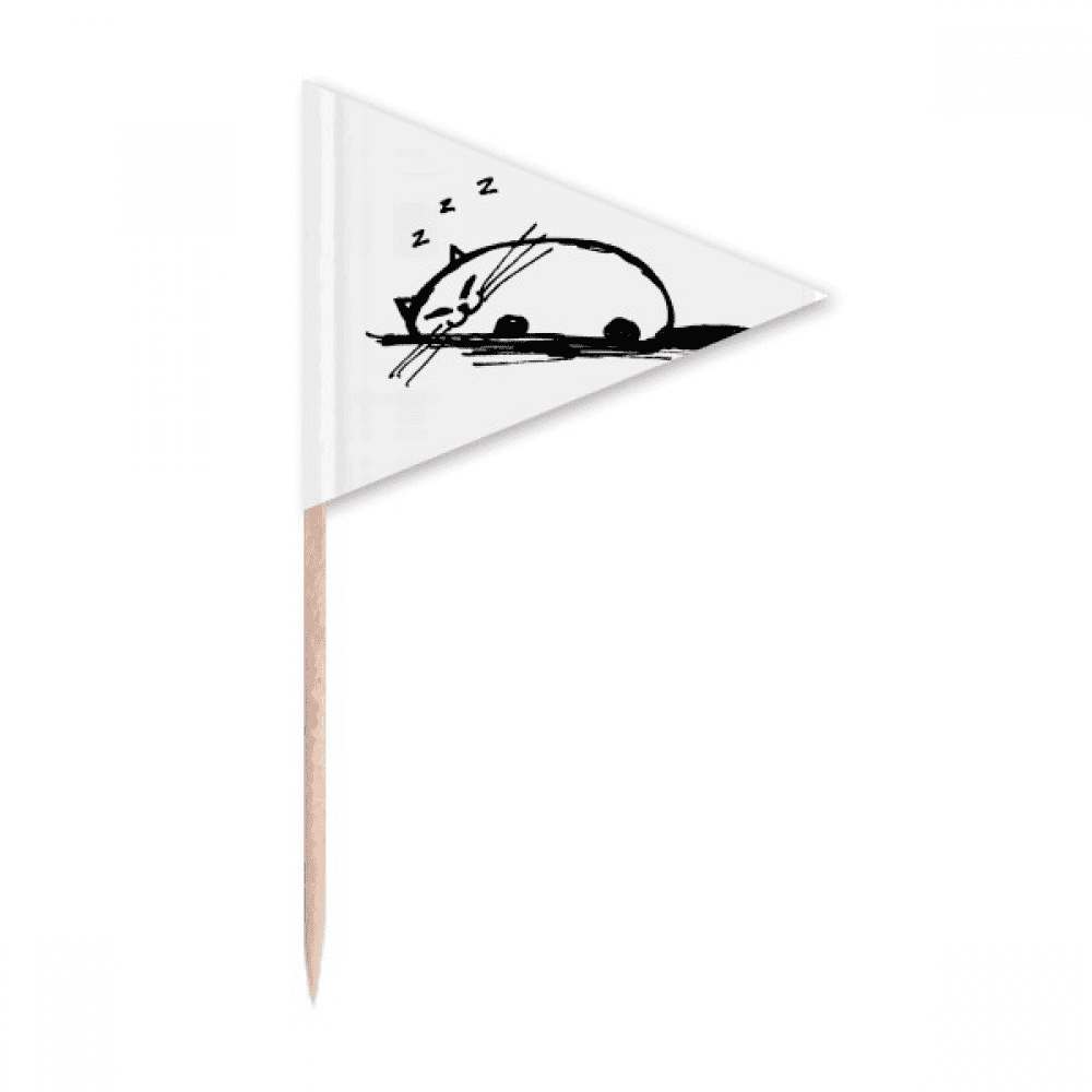 Curly Heavy Cat Sle Line Toothpick Triangle Cupcake Toppers Flag ...