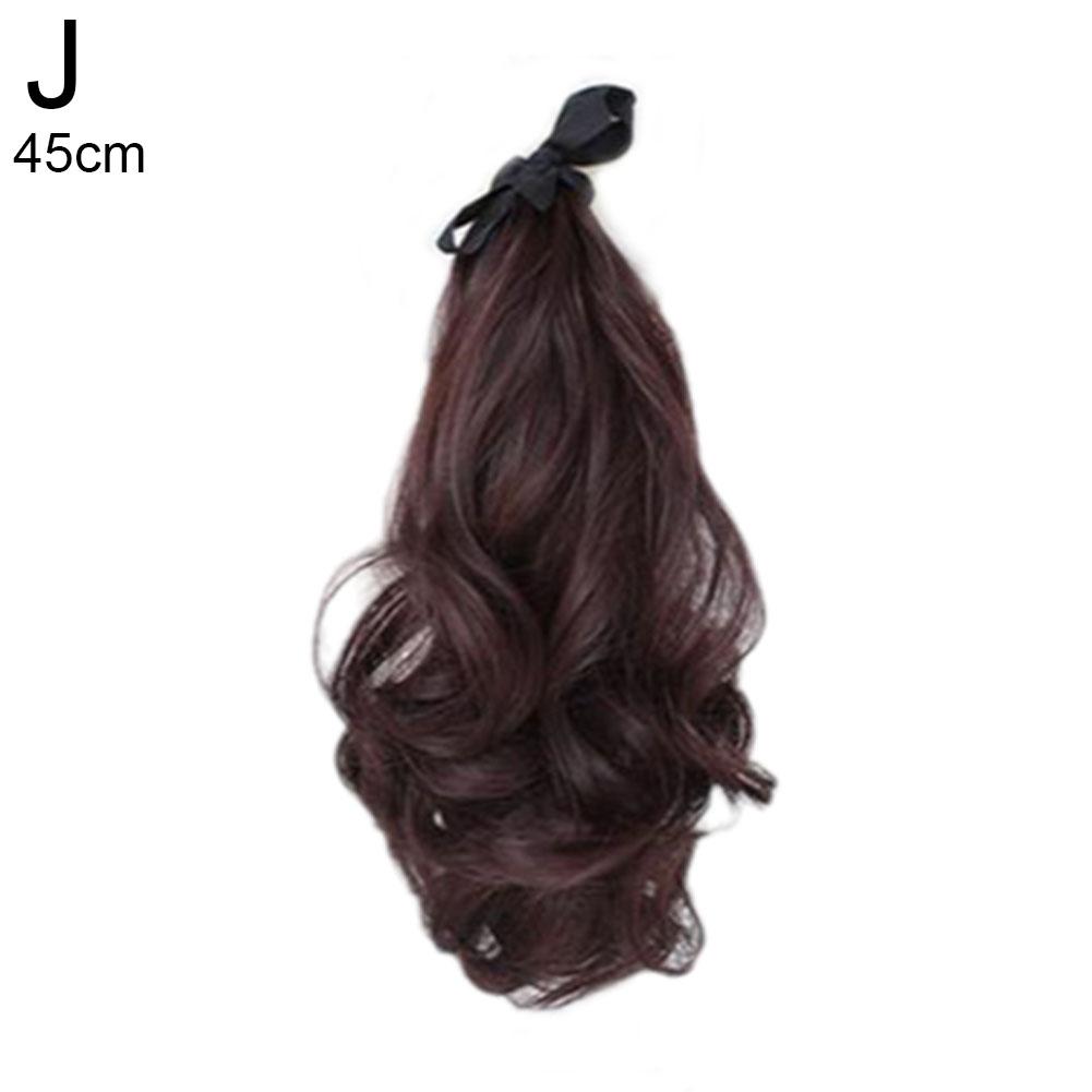 Curly Long Wavy Claw Ponytail Low Ponytail Ball Head Wig Daily Use I8H4 ...