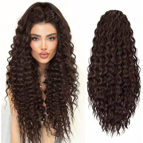 Curly Ponytail Extension Drawstring Ponytail 26 Inch Long Wavy Curly ...