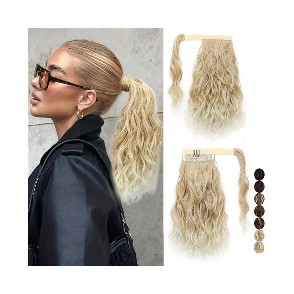 Curly Ponytail Extension Wrap Around 14" Synthetic Hair Clip in Fake ...