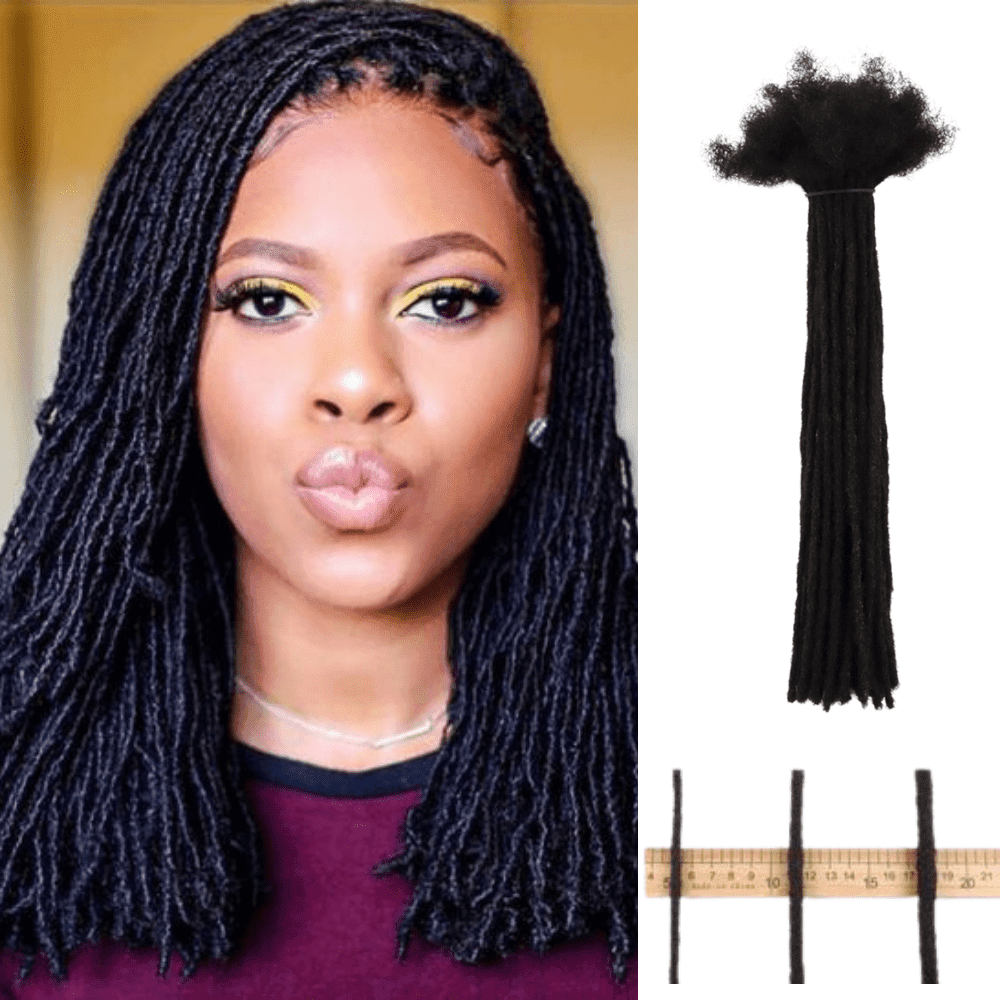 Curly Que Locs 0.4cm Dreadlock Extensions - Color 1B - 10 inches - 20 ...